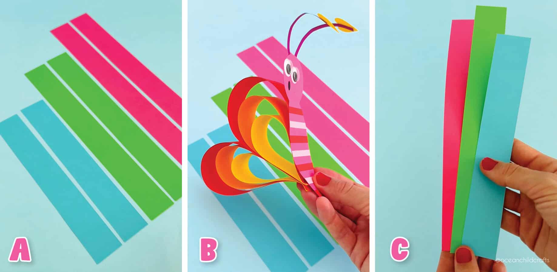 Easy Paper Butterfly Craft for Kids: With Free Template! - Ocean Child ...