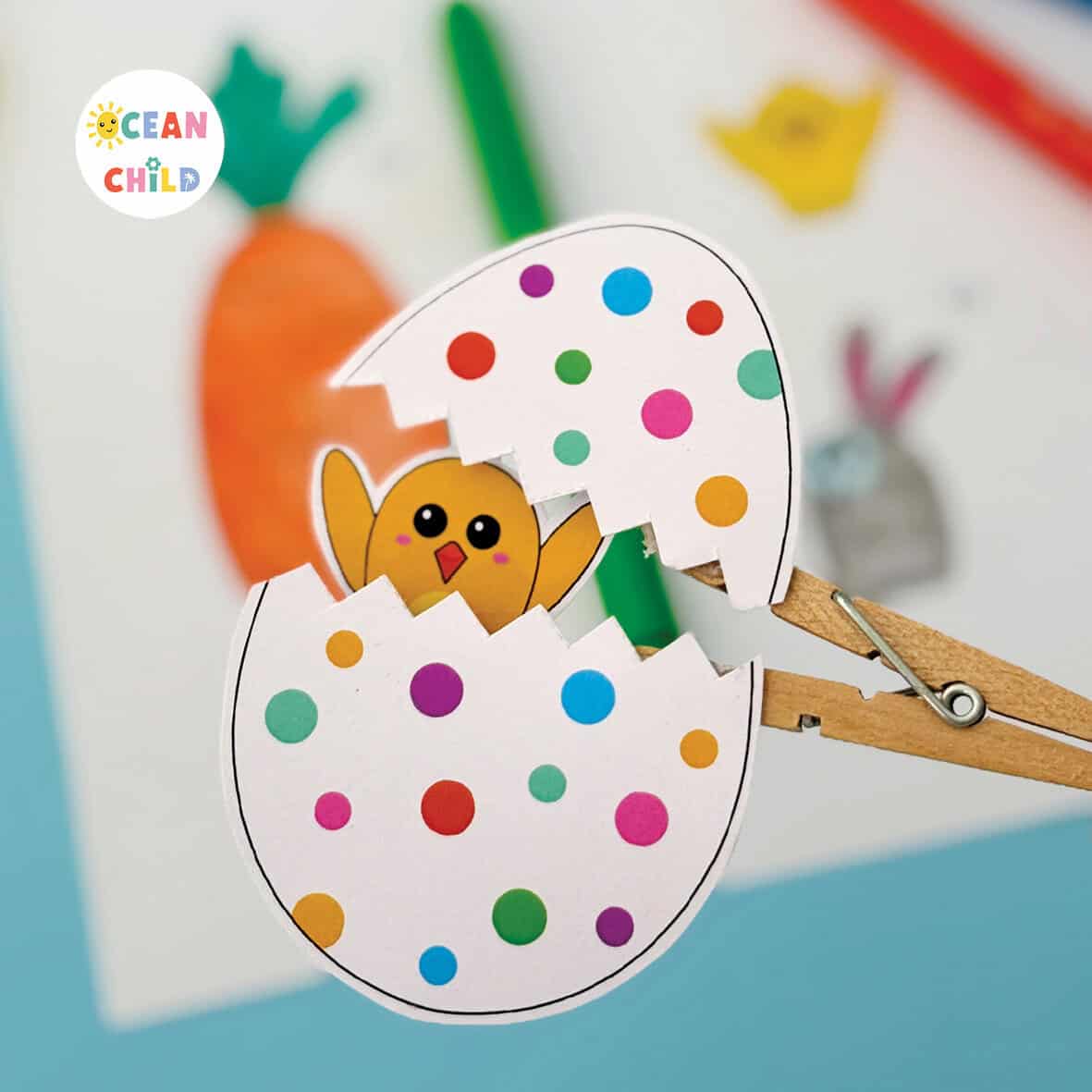 Paper Easter Egg And Carrot Surprise Craft With FREE Printable! - Ocean ...