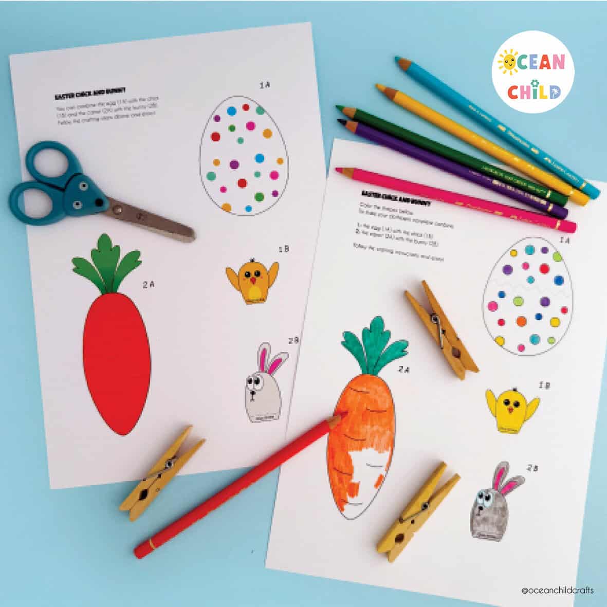 Paper Easter Egg And Carrot Surprise Craft With FREE Printable! - Ocean ...