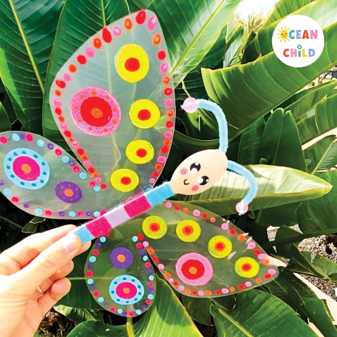 Make Colorful Butterfly Puppets with Flapping Wings for Kids! - Ocean ...