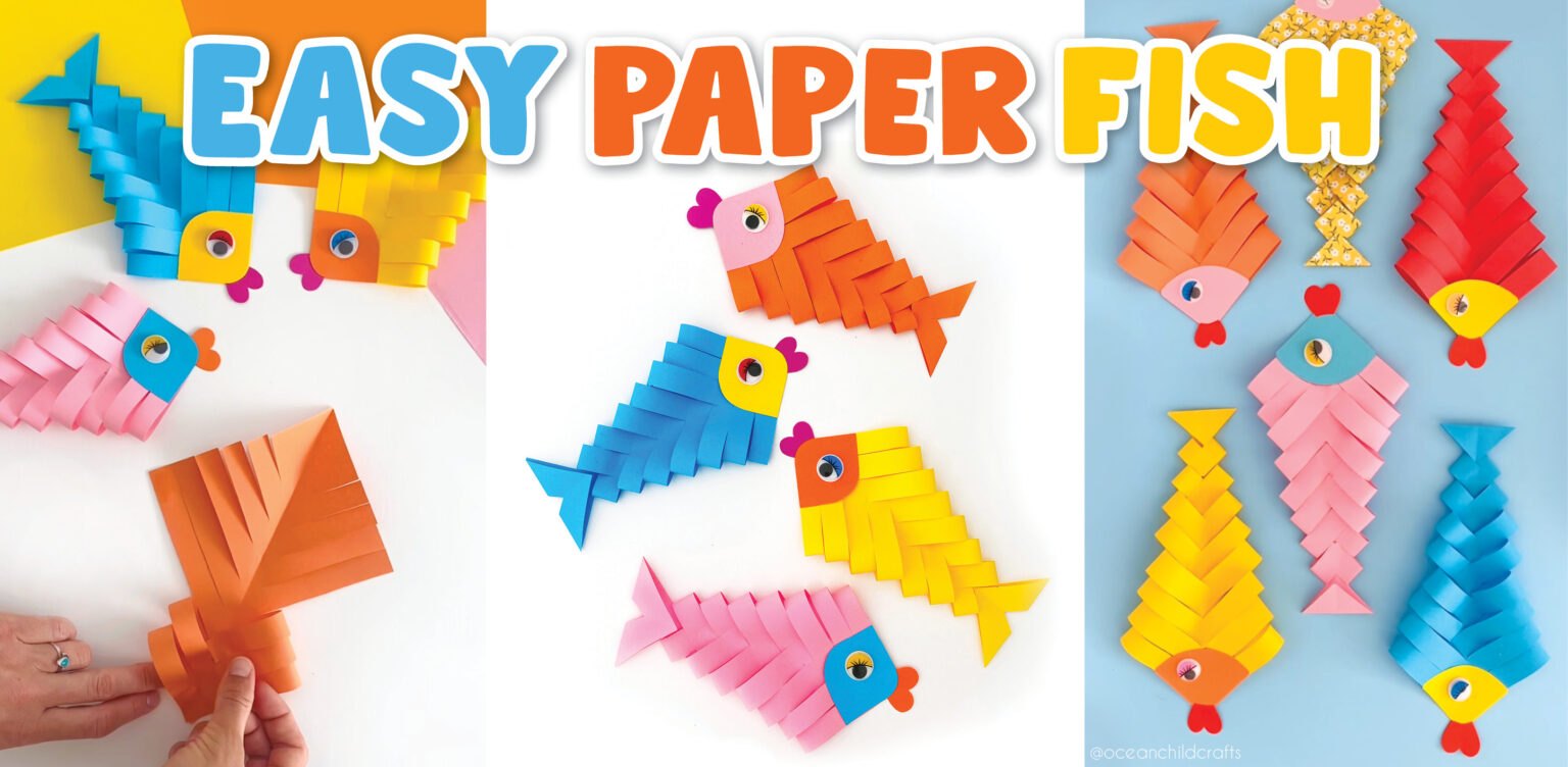 Easy & Fun Origami Paper Fish Craft for Kids With YouTube Tutorial ...