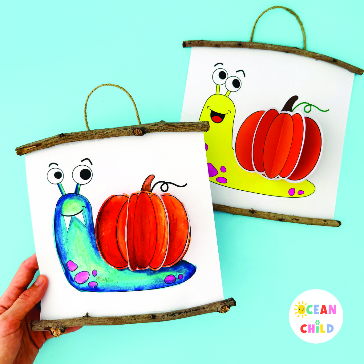 A 3D Pumpkin Snail Craft for Kids, Fall & Halloween Activity with ...