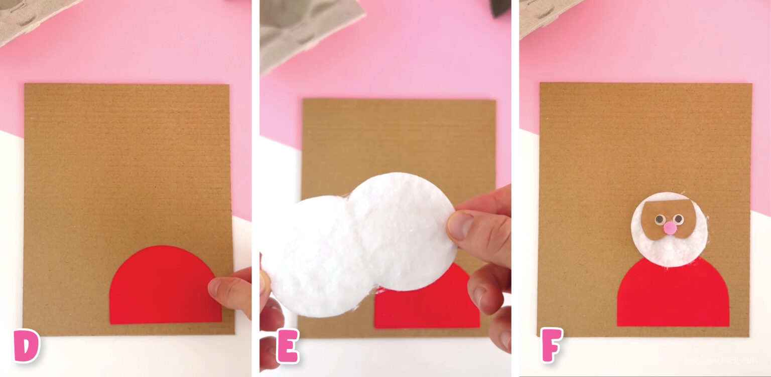 Egg Carton Christmas Craft for Kids: Make a 3D Santa and Winter Frames ...