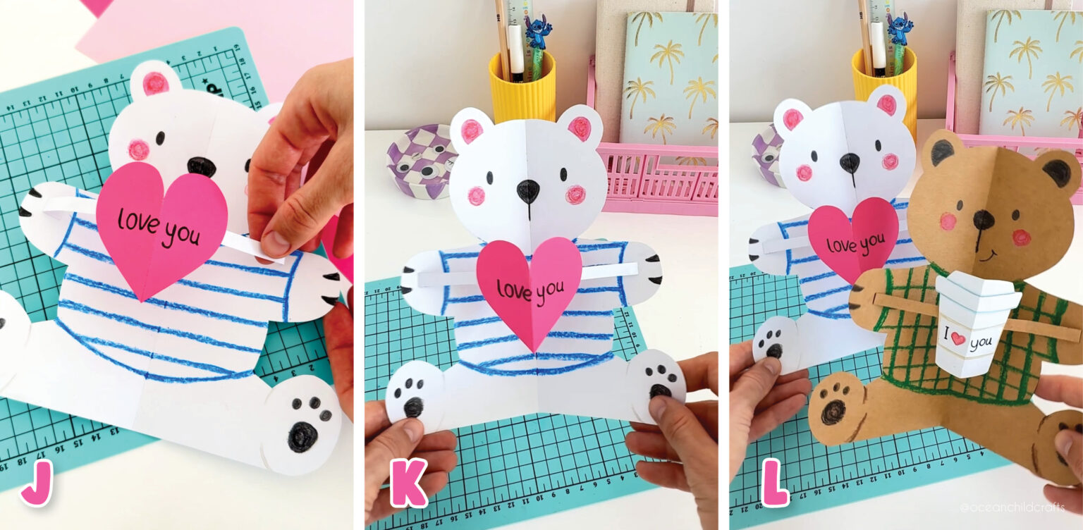 Bear Pop-Up Card for Kids – Easy Valentine’s and Mother’s Day Craft ...