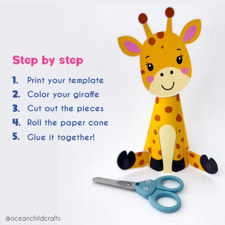 Paper Cone Animals: Easy 3D Animal Crafts with Templates - Ocean Child ...