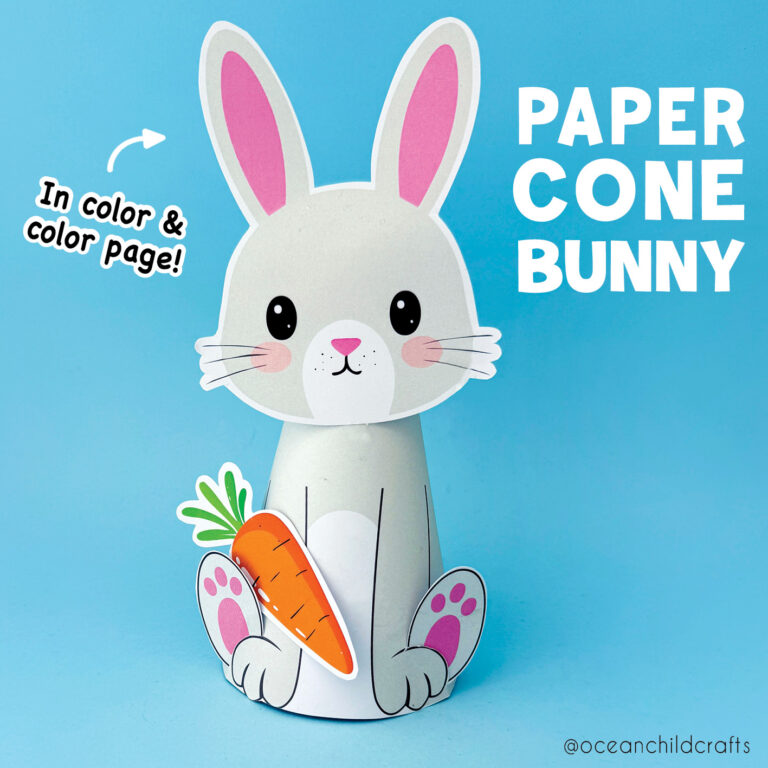 Paper Cone Animals: Easy 3D Animal Crafts with Templates - Ocean Child ...